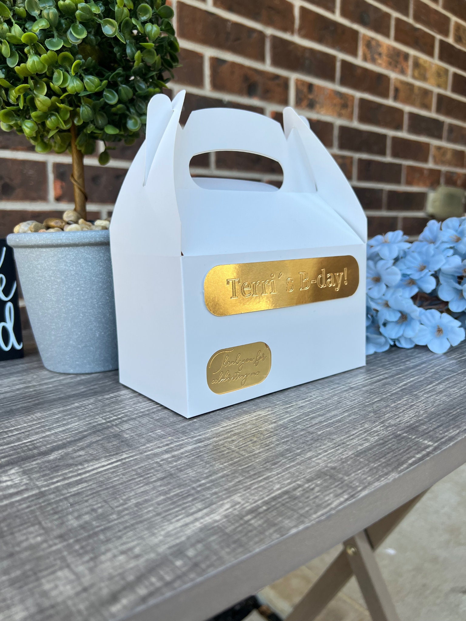 Happy Birthday Gift Box, Gable Box for Favor, Snack Packaging, Engraved ...