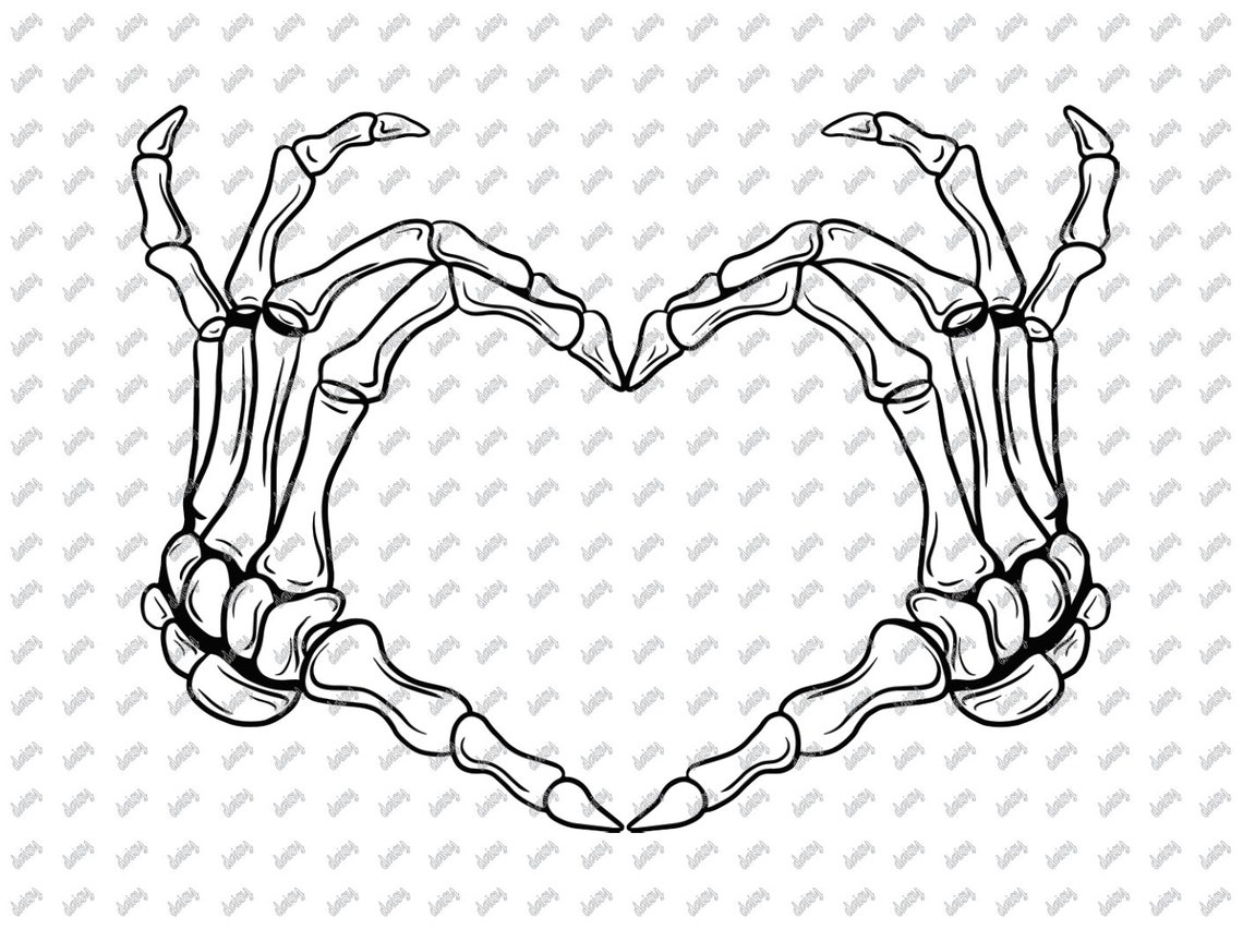 Skeleton Heart Hands Svg Skeleton Hands Svg Skeleton Svg Cut Etsy