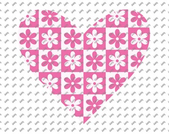 Checkered Heart Svg - Etsy