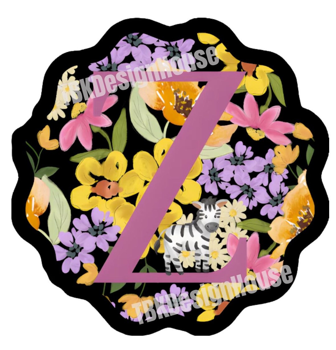Monogram Z and Zebra PNG Digital File - Etsy