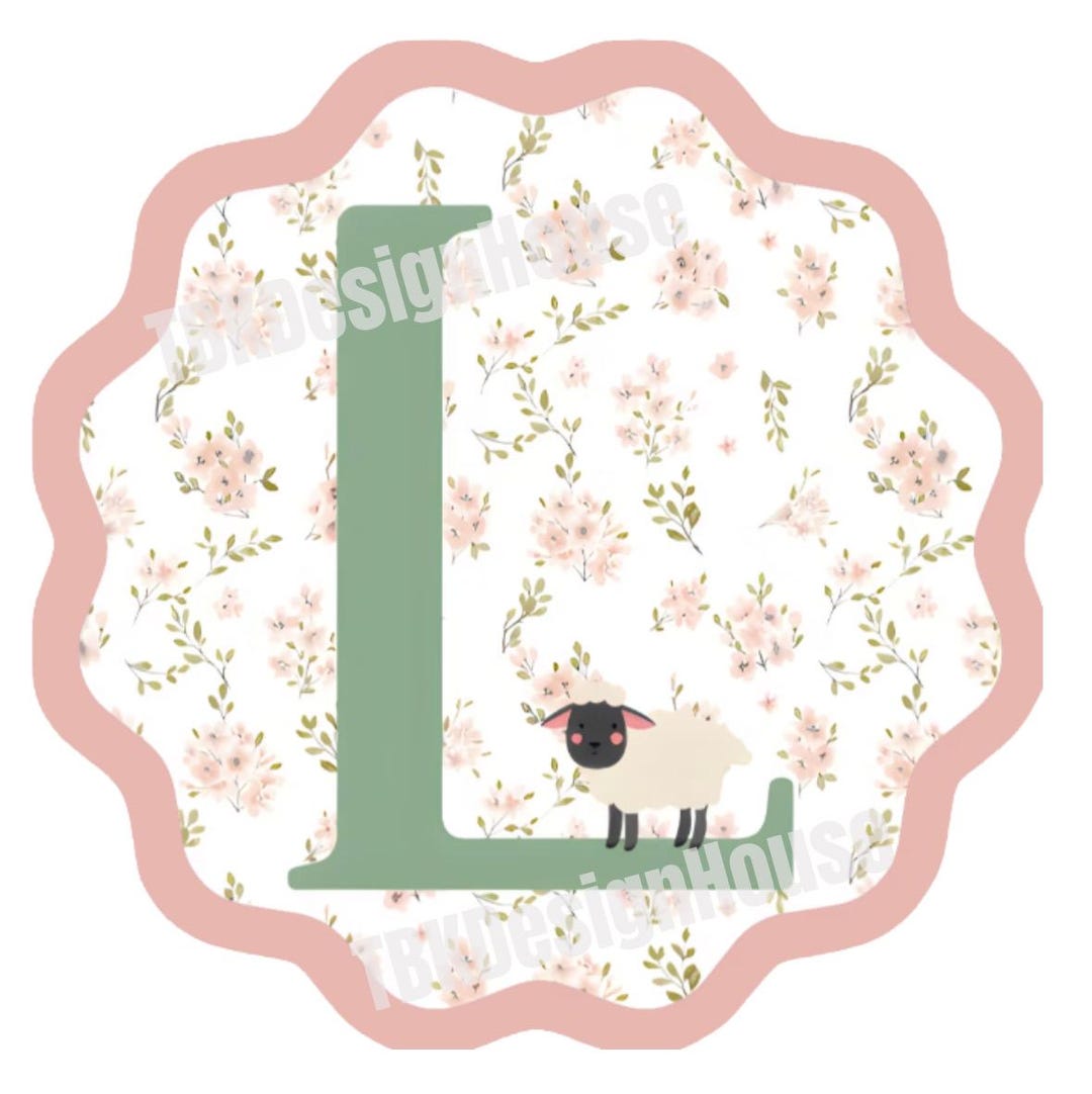 Monogram L and Lamb PNG Digital File - Etsy