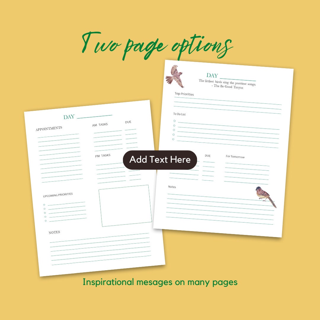 Daily Planner Printable Nature Themed, to Do List, Priorities ...