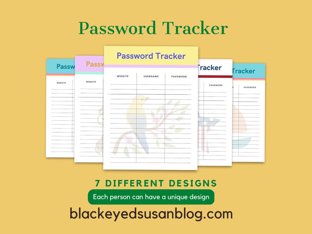 Password Tracker Printable, Password Organizer, Password Log, Password ...
