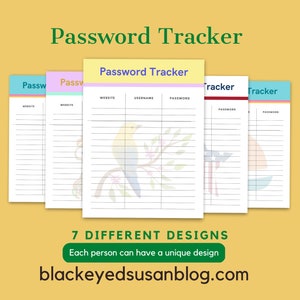 Password Tracker Printable, Password Organizer, Password Log, Password ...