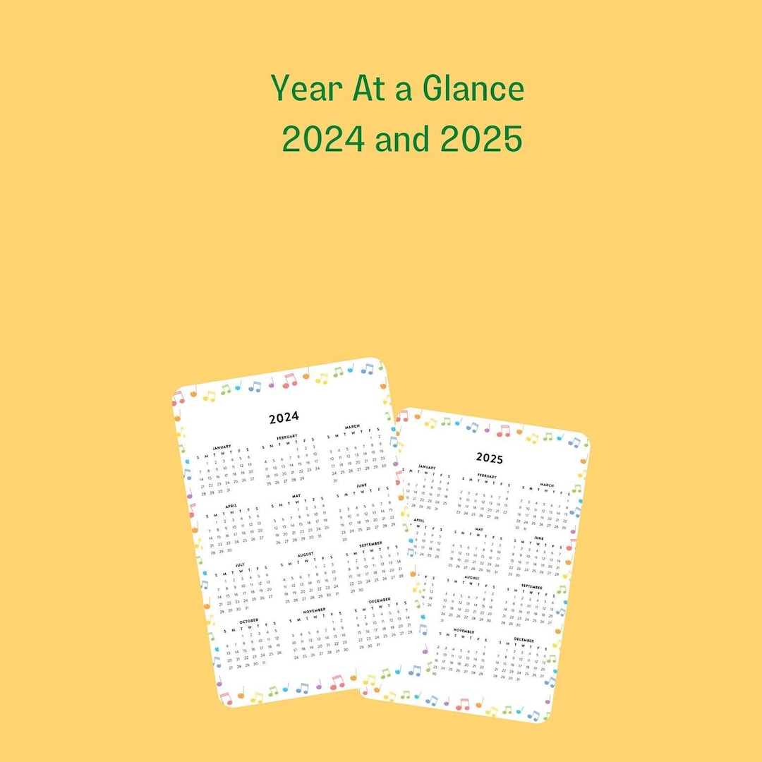 Music Year at A Glance Easy Instant Download, Track 2024 and 2025 Plan ...