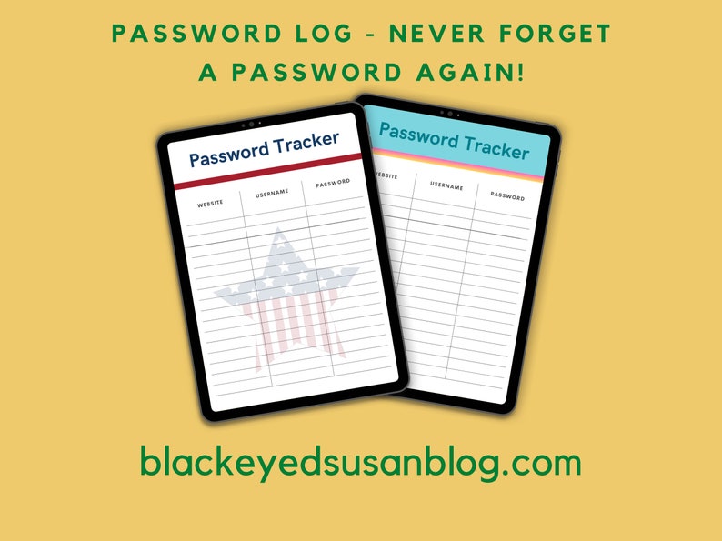 Password Tracker Printable Password Organizer Password Log - Etsy