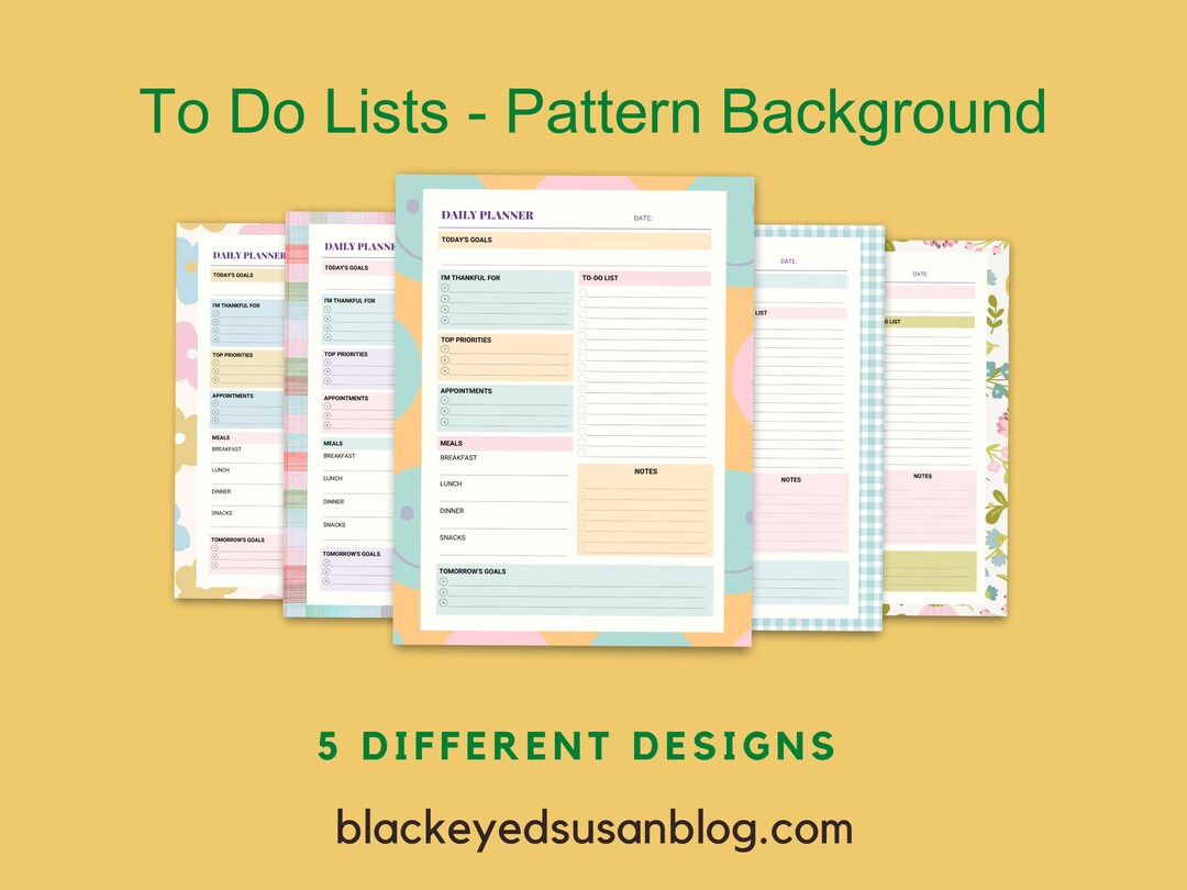Pattern to Do List, Task List, Daily Plan, Priority List, PDF Download ...