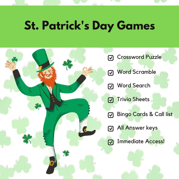 St Patricks Day Word Scramble - Etsy