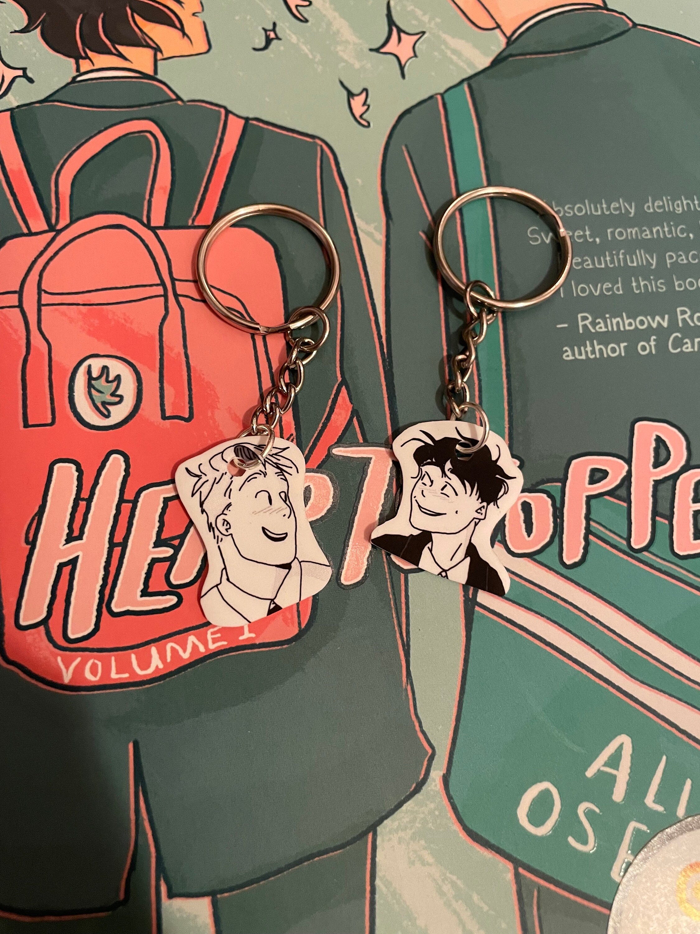 Heartstopper Inspired Nick and Charlie Keychains / Handmade Plastic ...