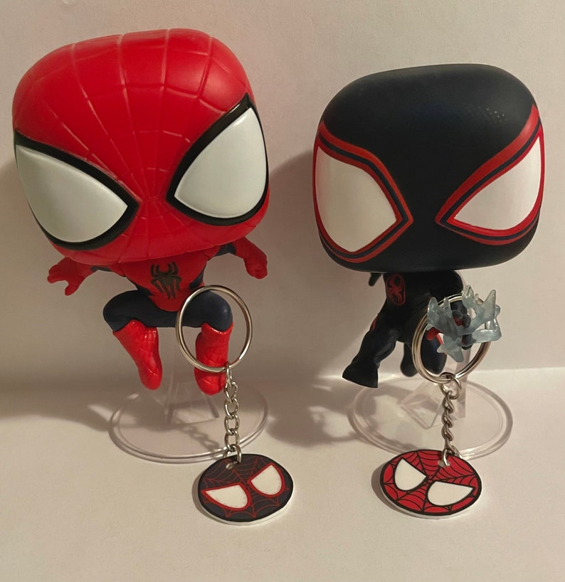 Spiderman Inspired Keychains // Handmade Matching Plastic Keychains - Etsy