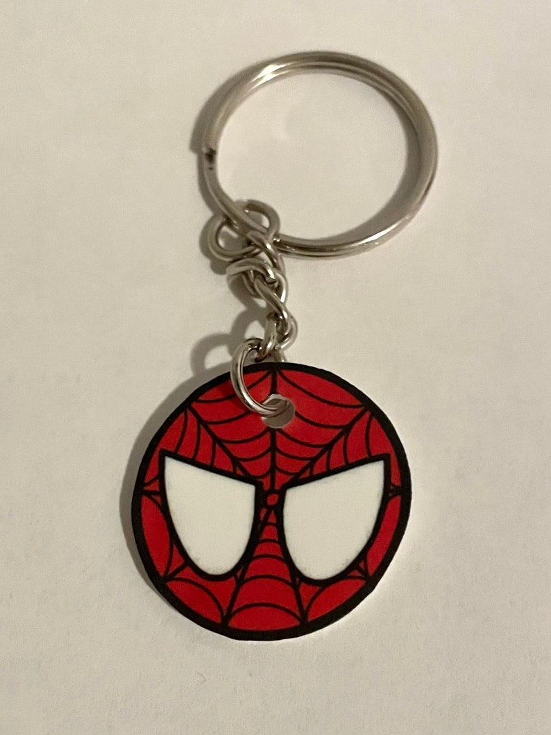 Spiderman Inspired Keychains // Handmade Matching Plastic Keychains - Etsy