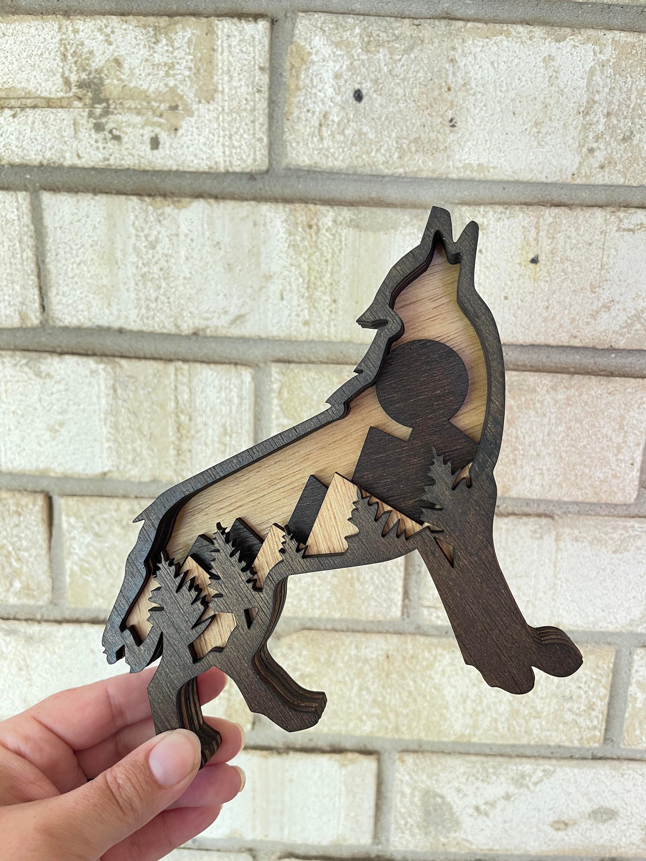 Wolf Layered Wood Decoration - Etsy
