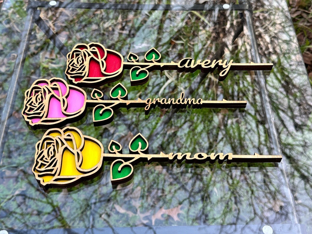 Custom Mother's Day Rose Wood Rose Mom Rose Everlasting - Etsy