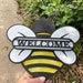 Bee Welcome Sign, Bee Home Decor, Bee Door Sign, Door Hang, Bumble Bee ...