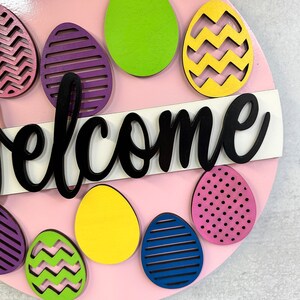 Easter Welcome Sign, Spring Door Sign, Easter Egg Welcome Sign, - Etsy