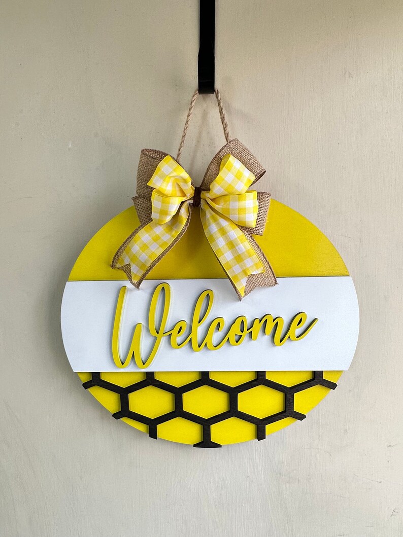 Welcome Sign, Wooden Welcome Sign, Yellow Welcome Sign, Add ...