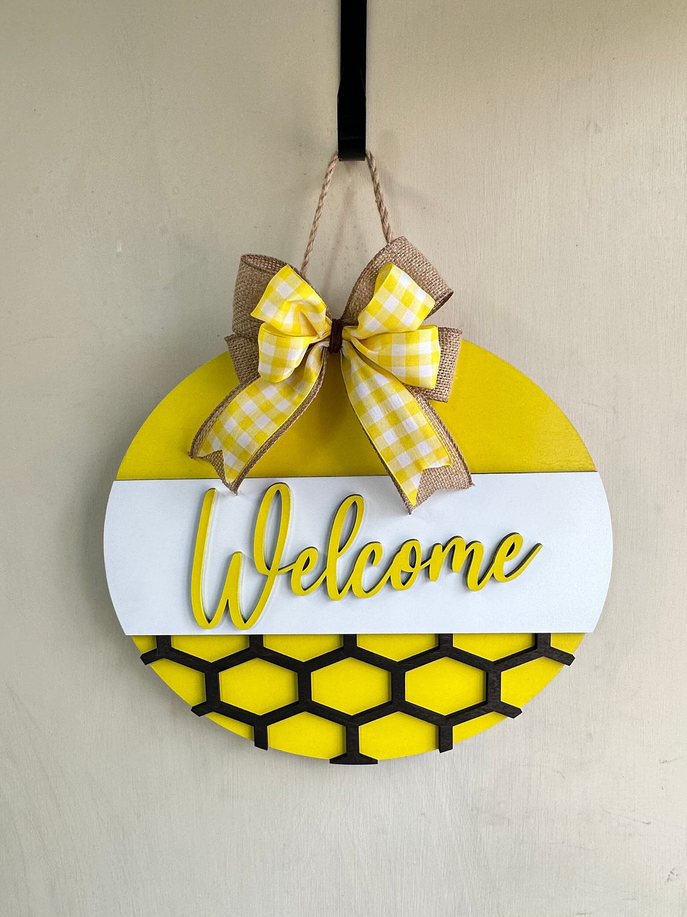 Welcome Sign, Wooden Welcome Sign, Yellow Welcome Sign, Add ...