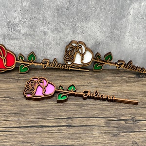 Custom Mother's Day Rose, Wood Rose, Mom Rose, Everlasting Rose, Gift ...