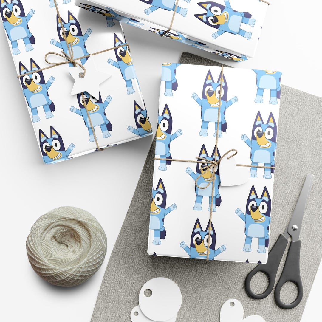 Bluey Wrapping Paper, Holiday Gift Wrap, Bluey Gift Wrap, Unique Gift ...