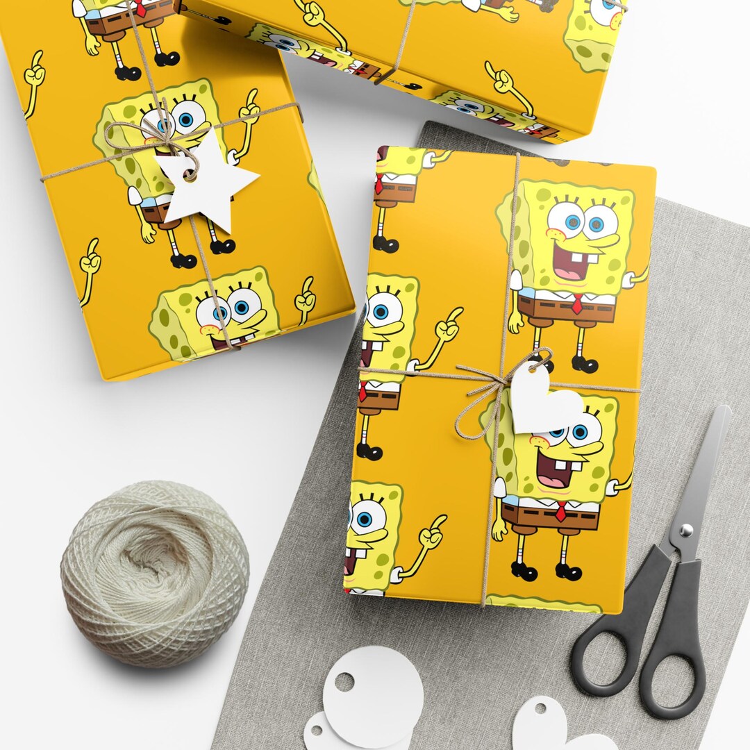 Spongebob Wrapping Paper, Holiday Gift Wrap, Spongebob Gift Wrap ...