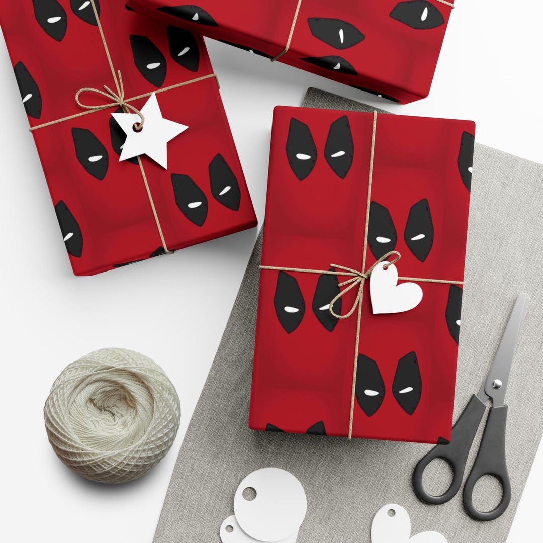 Deadpool Wrapping Paper, Holiday Gift Wrap, Deadpool Print, Deadpool ...