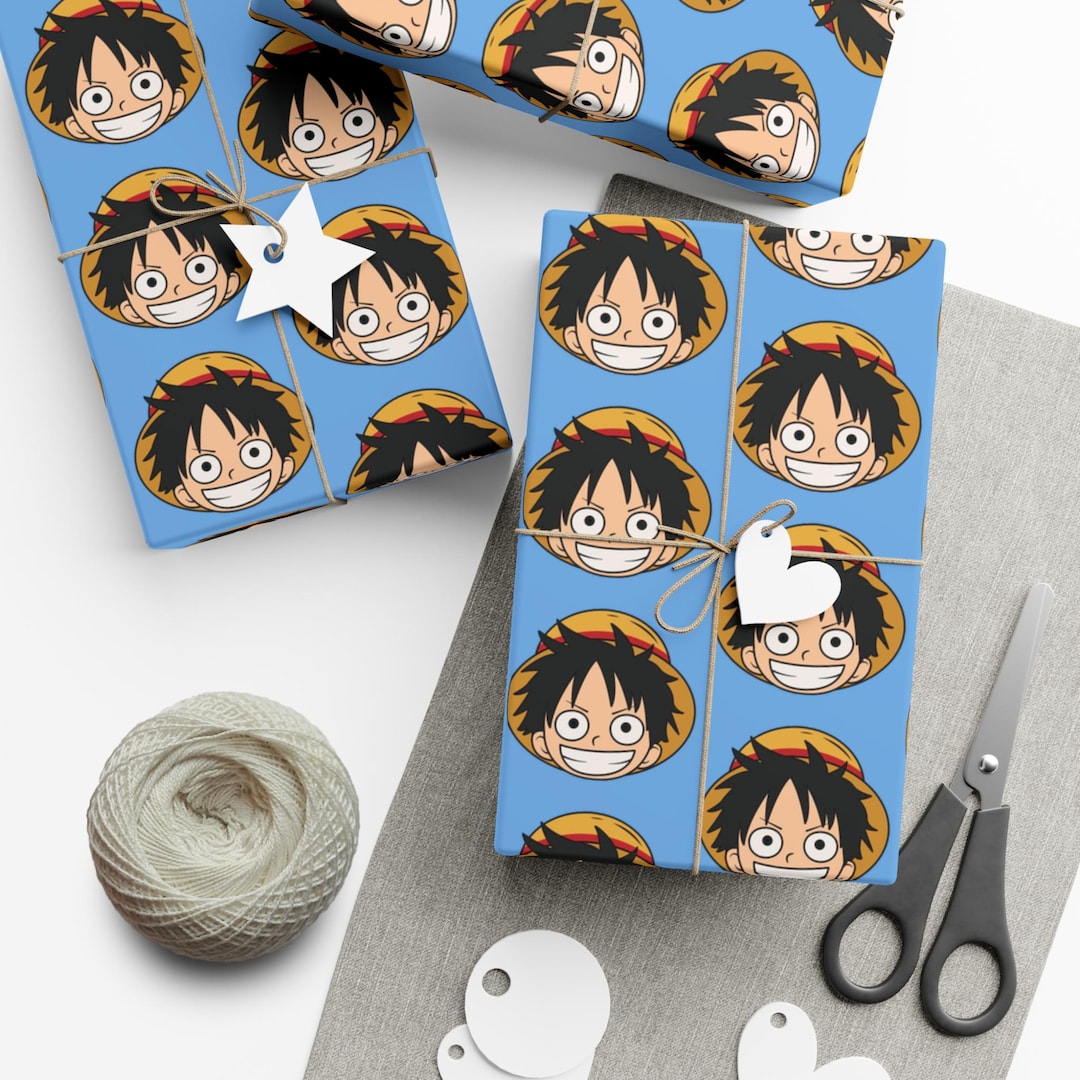 Christmas One Piece Luffy Wrapping Paper, Holiday Gift Wrap, One Piece ...