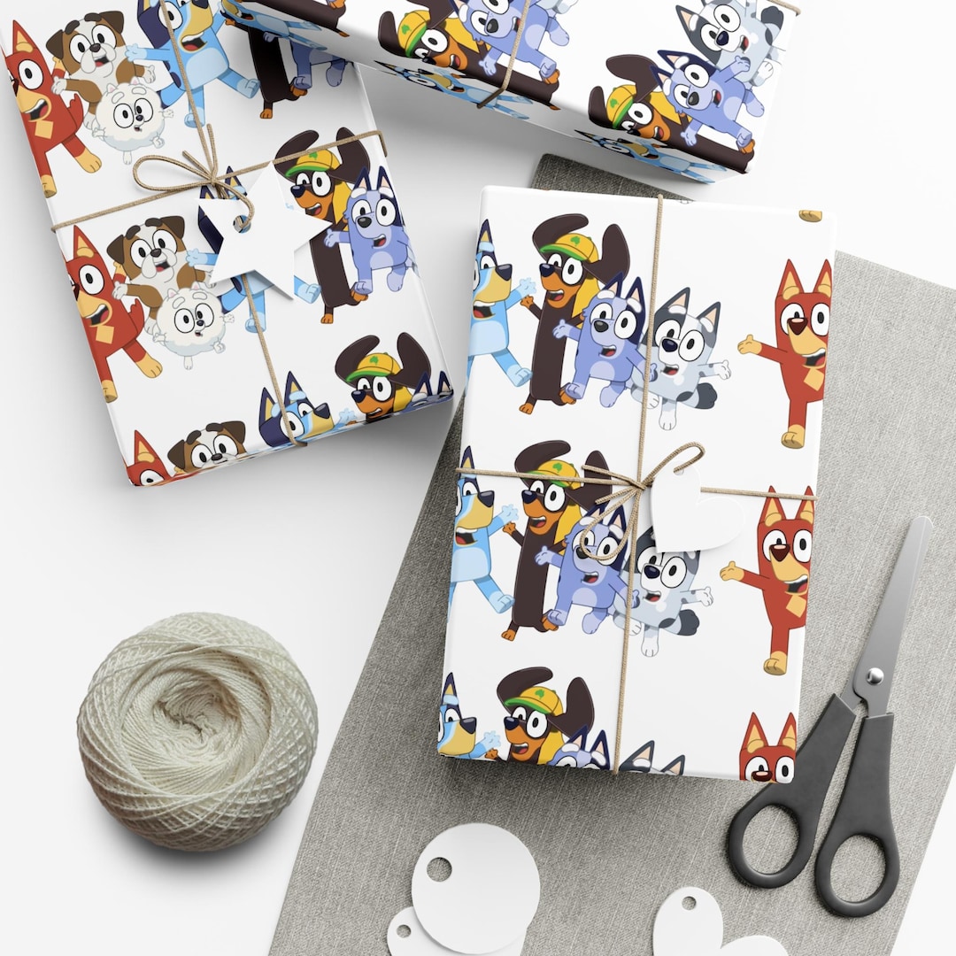 Bluey Wrapping Paper, Holiday Gift Wrap, Bluey Gift Wrap, Unique Gift ...