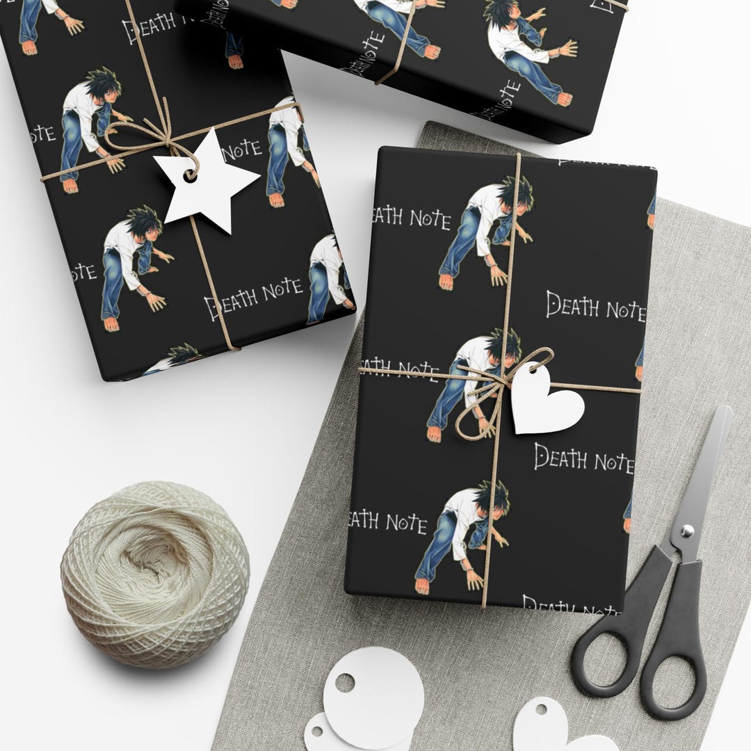 Death Note Wrapping Paper, Holiday Gift Wrap, Death Note Gift Wrap ...