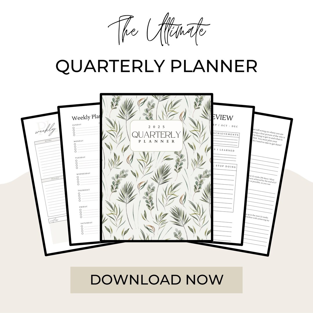 2025 Digital Quarterly Planner Quarterly Tracker Quarterly Planning ...