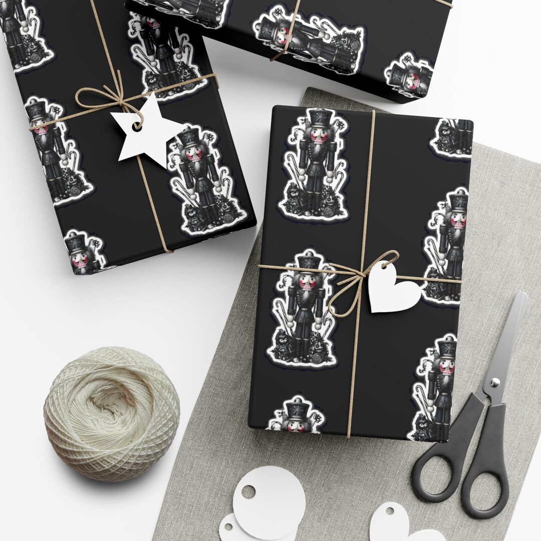Gothic Nutcracker Wrapping Paper, Holiday Gift Wrap, Nutcracker Print ...