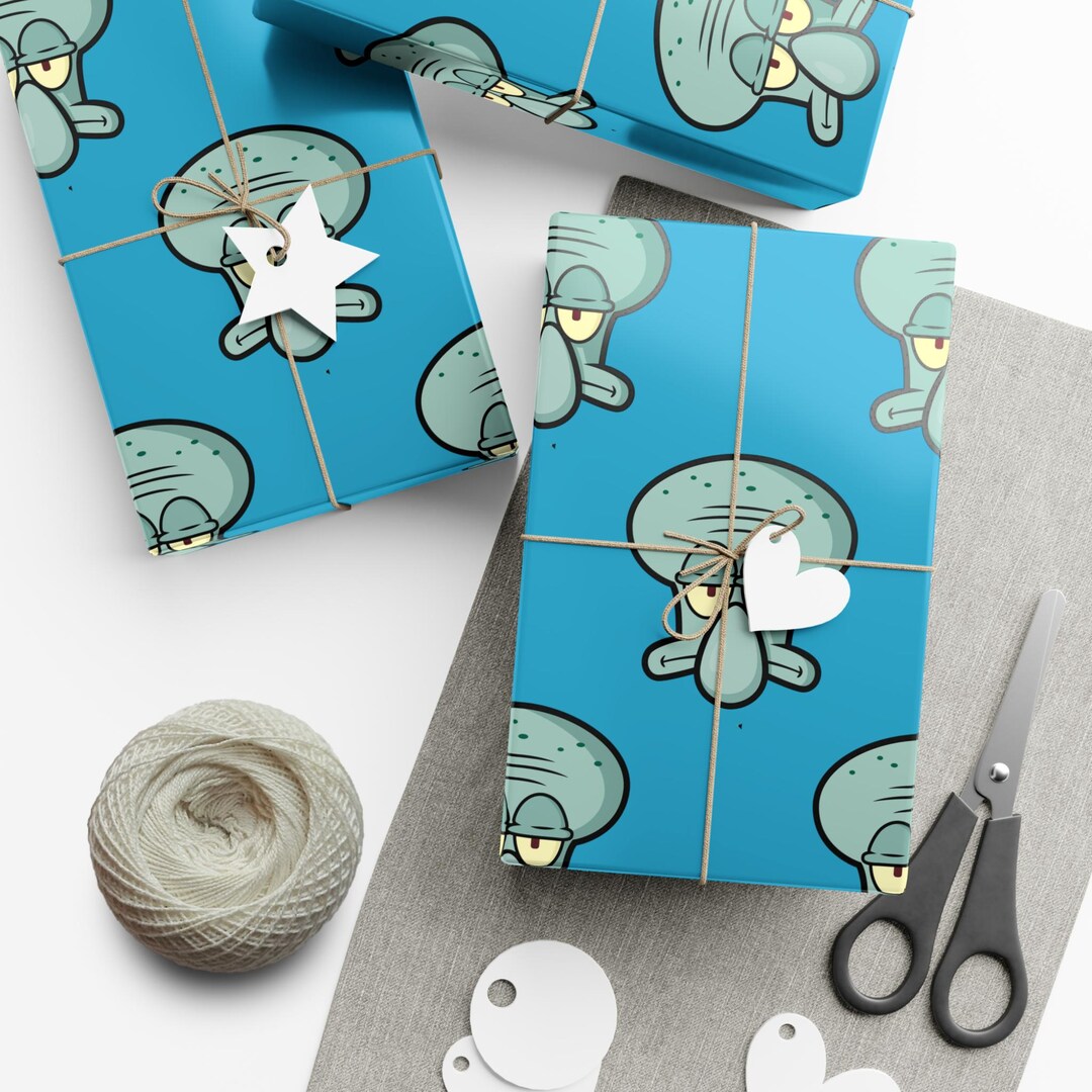 Squidward Wrapping Paper, Holiday Gift Wrap, Squidward Gift Wrap ...