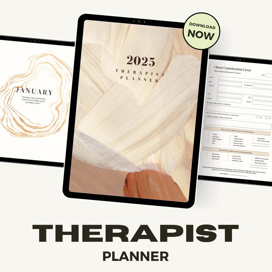 2025 Therapist Planner, Therapy Documentation (digital Download) - Etsy