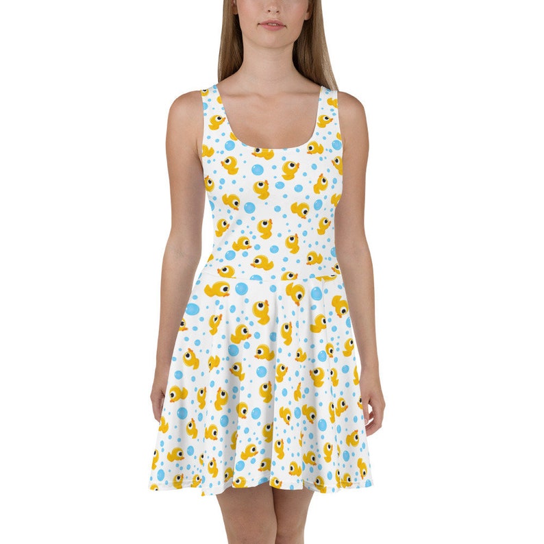 Rubber Ducky Printed Skater Dress, Duck Lover Gift for Her, Cute Duck ...