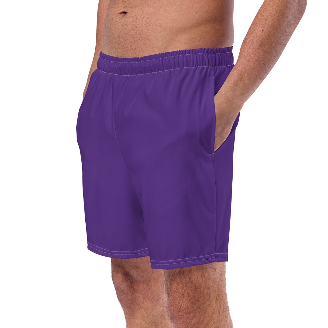 Solid Purple Mens Swim Trunks, Summer Beach Trunks, Swimming Trunks ...