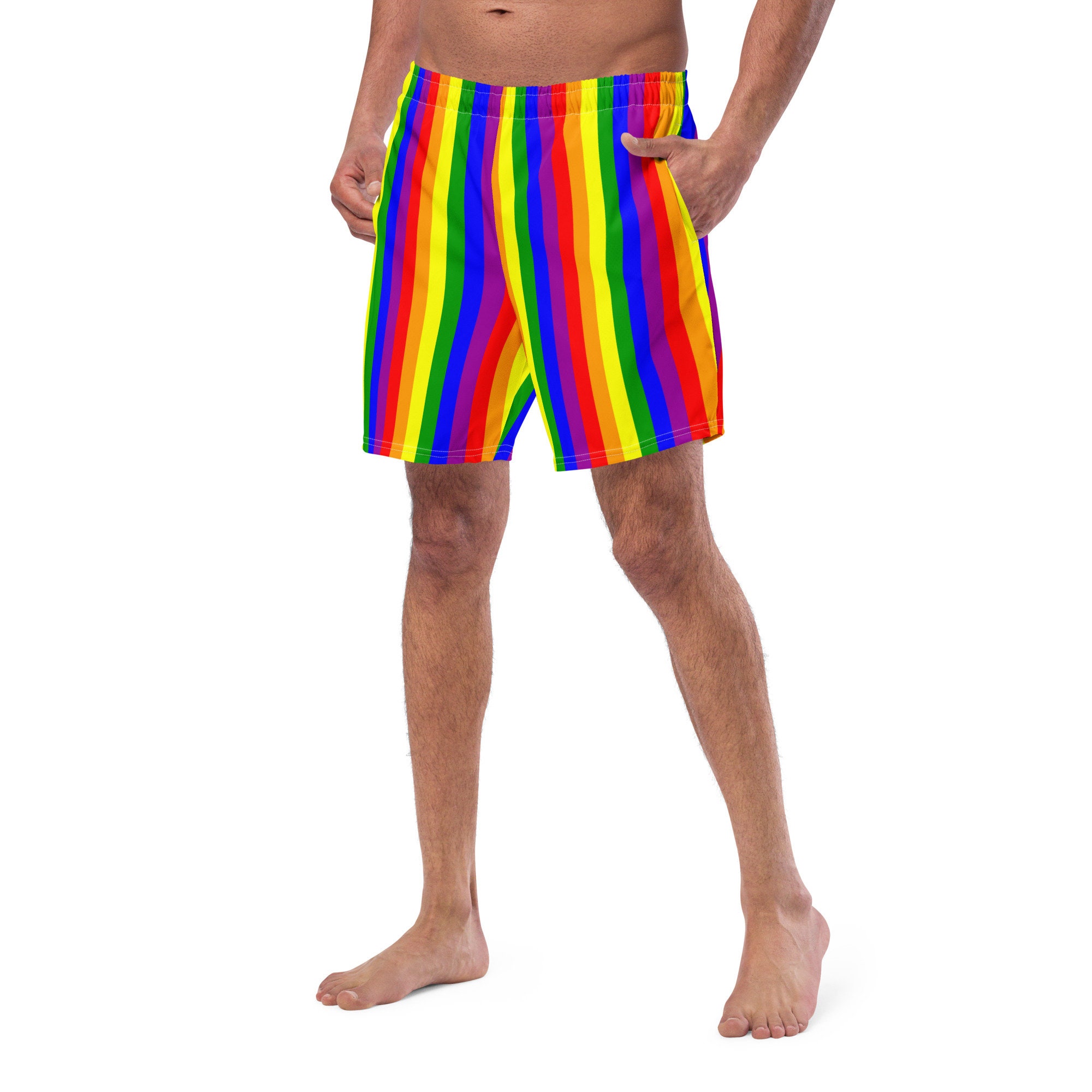 Gay Pride Mens Swim Trunks, Rainblow Flag Mens Swimwear, Swim Briefs ...