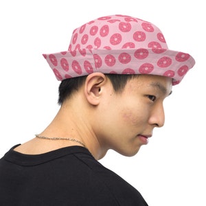 Donuts Junk Food Printed Bucket Hat, All Over Print Foodie Summer Beach ...