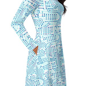 Computer Science Printed Midi Dress, Evening Party Dress, Computer Nerd ...