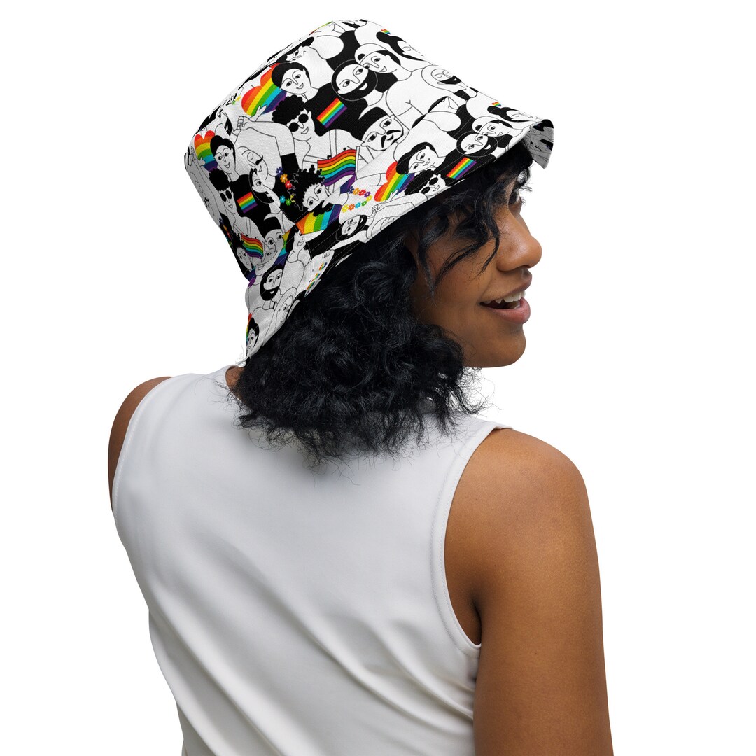 LGBTQ Pride Parade Reversible Bucket Hat, Gay Lesbian Pride Hat, LGBTQ ...