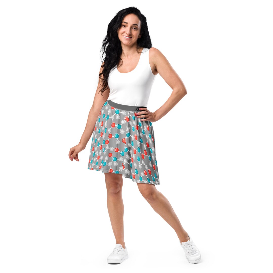 Science Chemistry Printed Skater Skirt, Colorful Plus Size Skirt for ...