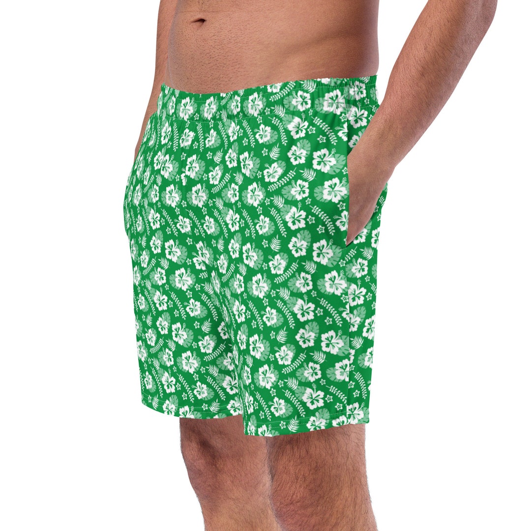 Hawaiian Flowers Printed Swim Trunks, Floral Summer Beach Swimming ...