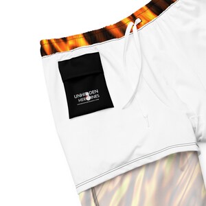 Fire Flames Printed Mens Swim Trunks, Fluffy Fire AOP Swimming Trunks ...