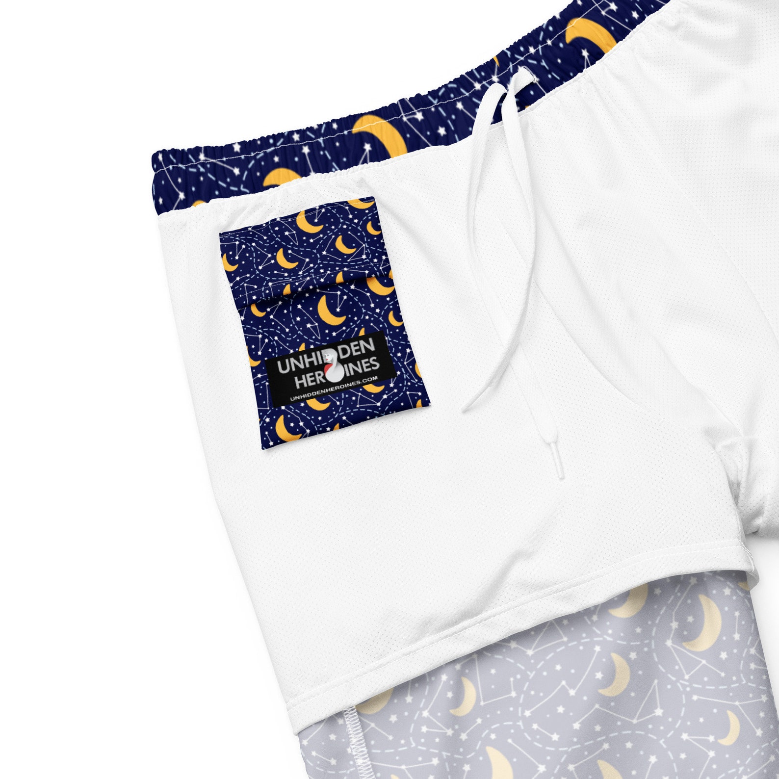 Universe Moon Stars Printed Swimming Trunks, Outerspace Galaxy AOP Mens ...