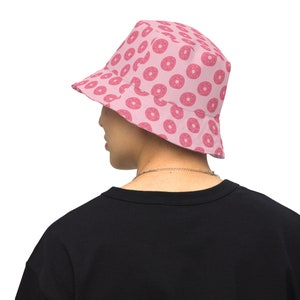 Donuts Junk Food Printed Bucket Hat, All Over Print Foodie Summer Beach ...
