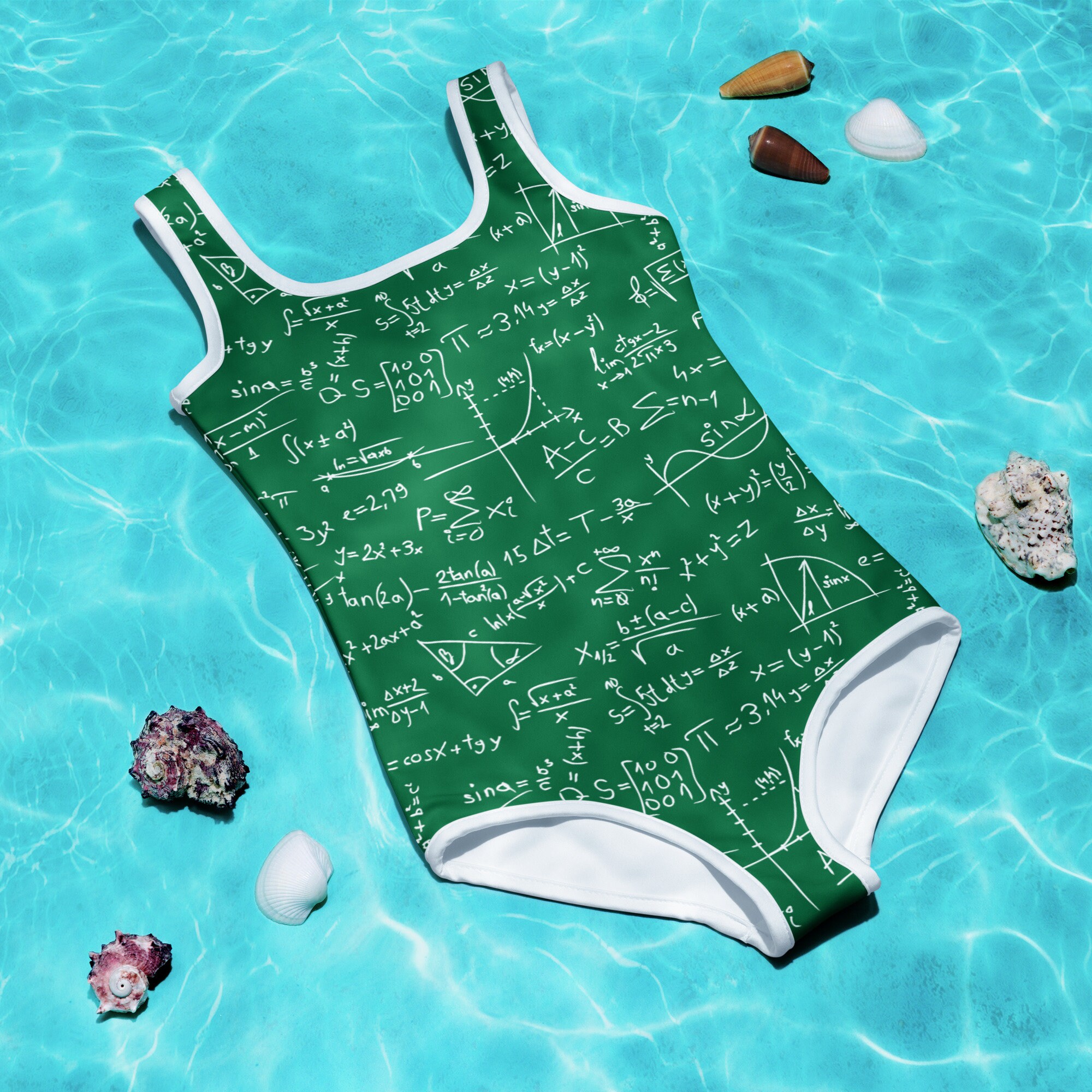 Calculus Math Printed Kid's Swimsuit, Toddler Girls Children's Swimwuit ...