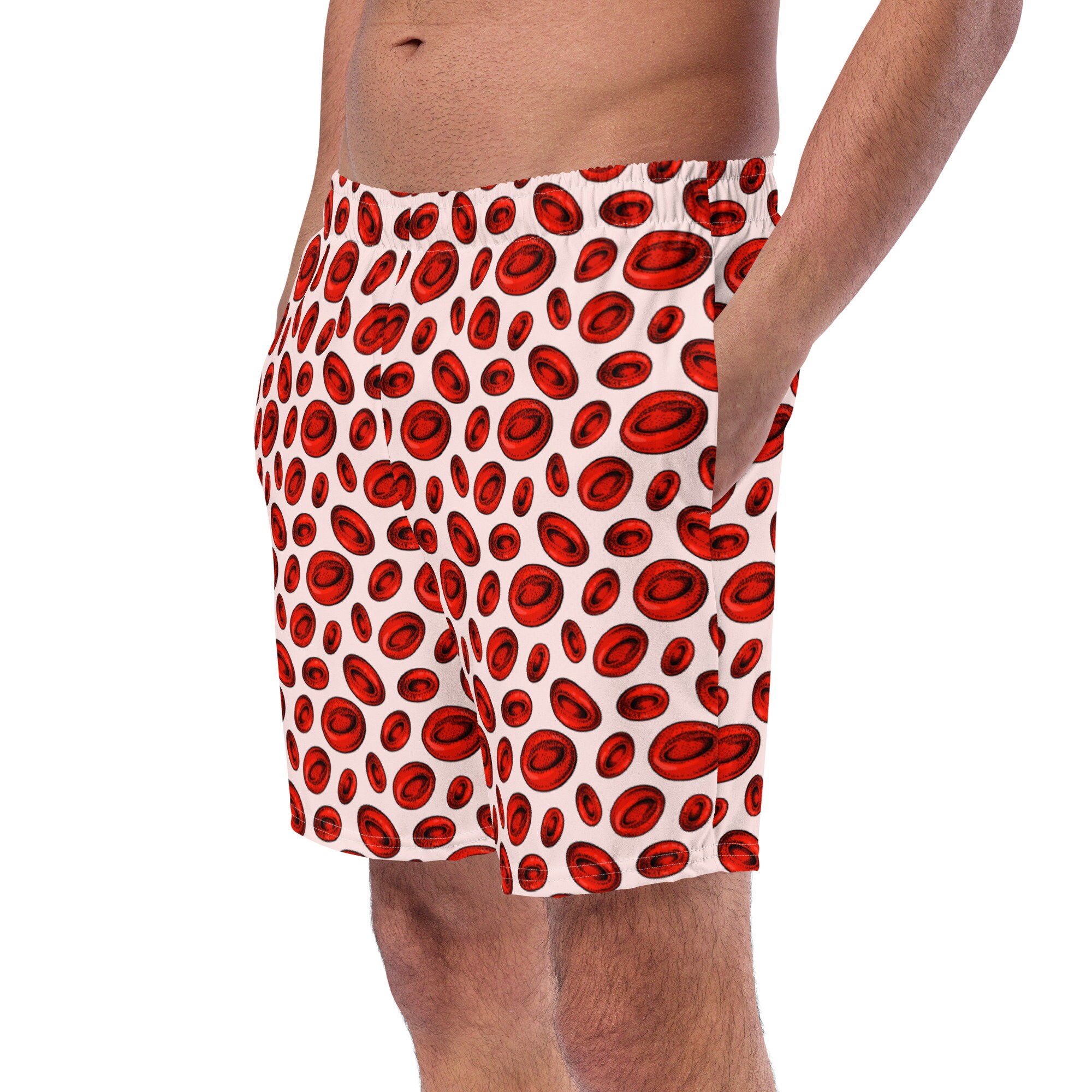 Red Blood Cells AOP Swimming Trunks, Summer Beach Pool Mens Swim Trunks ...