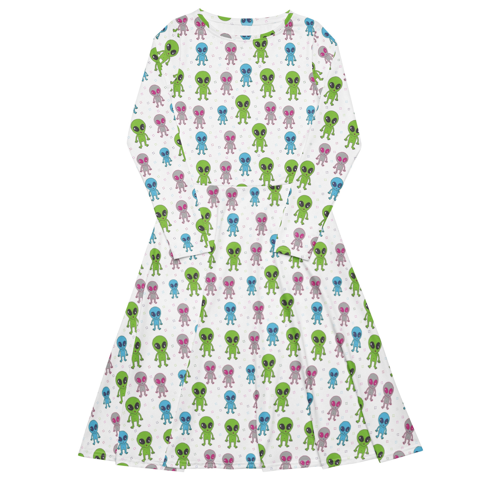 Aliens Sci Fi Midi Dress Women, UFO Aliens Fan Dress, Modest Dress ...