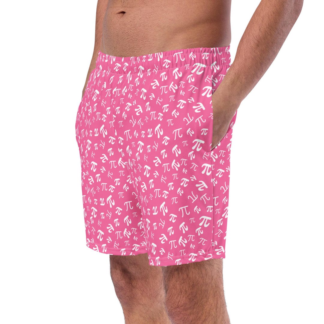 Math Pi Symbols Printed Men's Swim Trunks, All Over Print Summer Beach ...