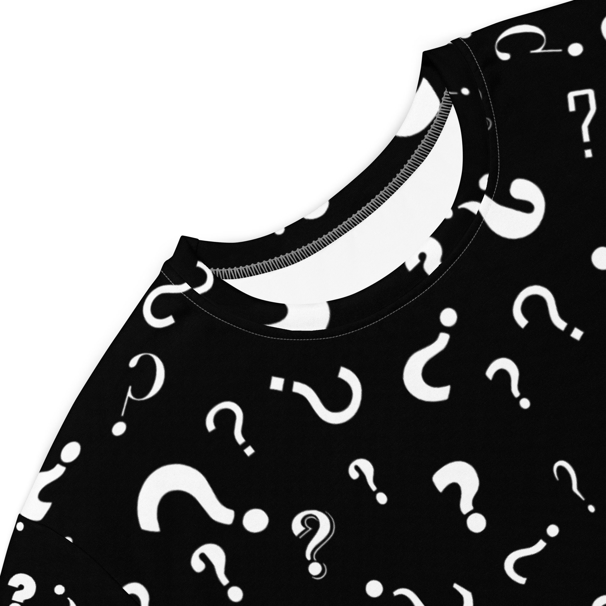 Question Marks Printed T-shirt Dress, Streetwear Aesthetic Tee Shirt ...