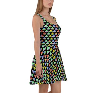 Aliens Sci-fi Skater Dress, Outer Space UFO Dress, All Over Print ...