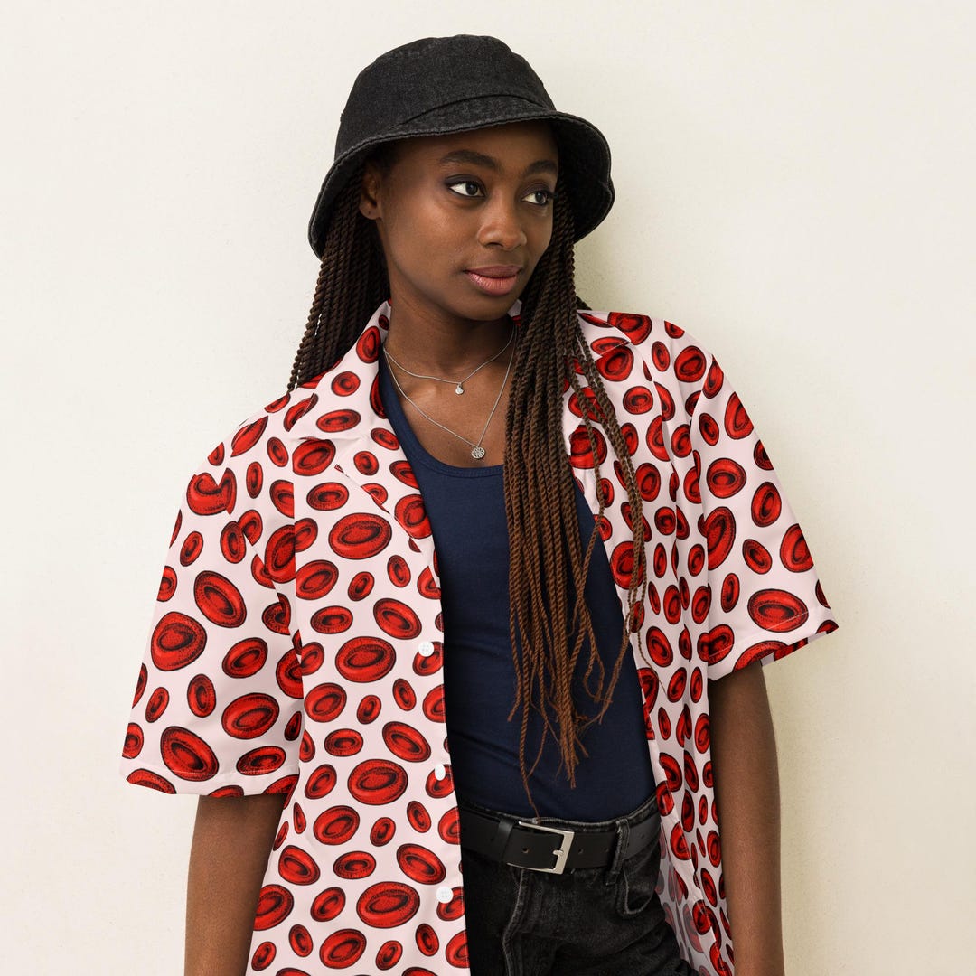 Red Blood Cells Printed Unisex Button Down Shirt, Science Biology ...